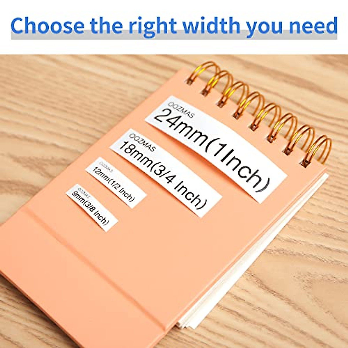 Oozmas 1 Inch Label Maker Tape Replacement for P Touch TZe TZ Tape 24mm 0.94 Inch Laminated Refills TZe-251 Black on White Compatible with Brother PT-D600 PT-D610BT PT-D600VP PT-2730 Tape, 4 Pack