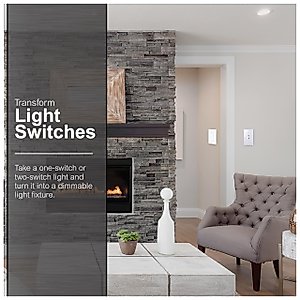 GE Single Pole Dimmer Toggle Switch, On/Off/Dim Settings, for Dimmable LED, CFL and Incandescent Bulbs, DIY Project, UL Listed, White, 18025