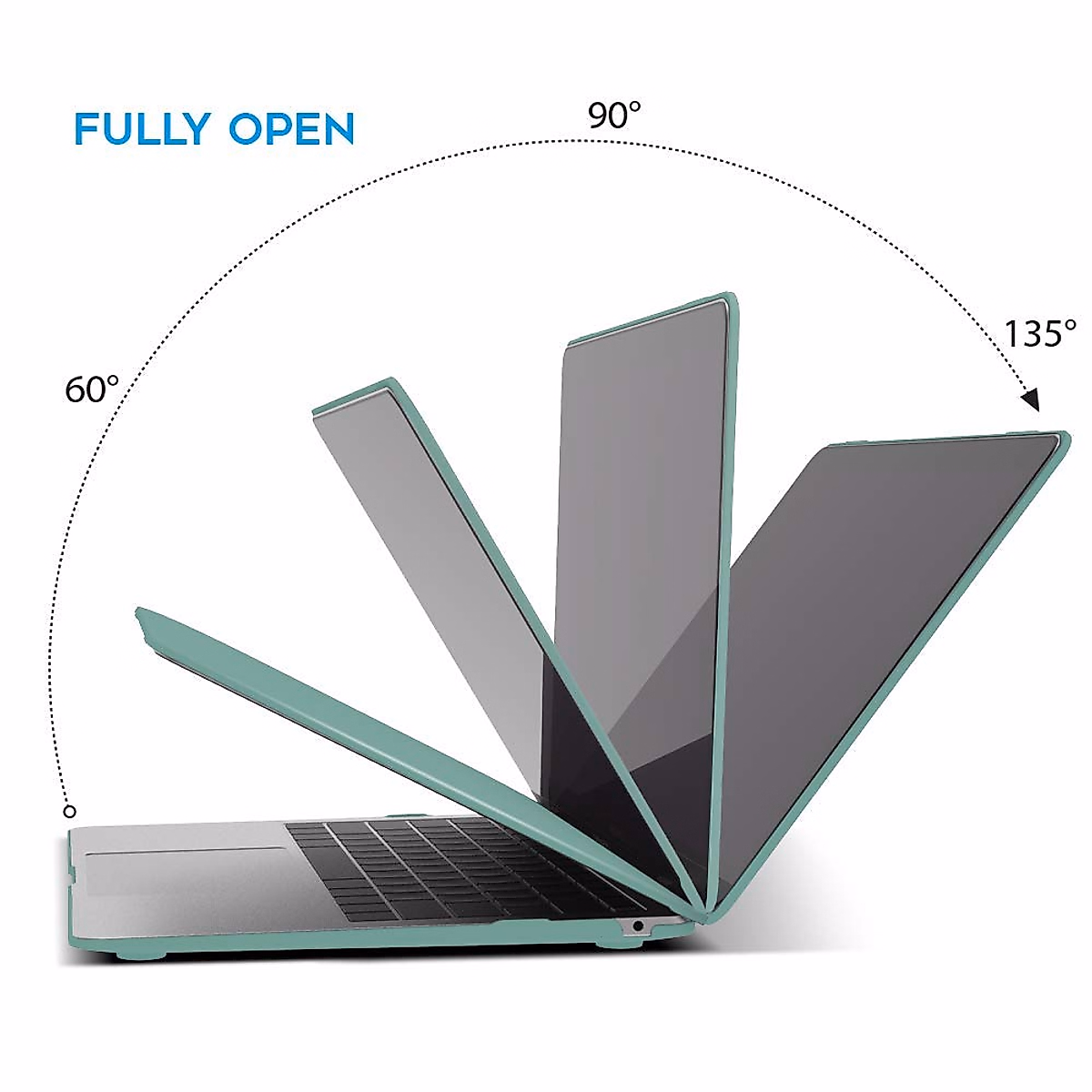 IBENZER Compatible with New MacBook Air 13 inch case 2022 2021 2020 M1 A2337 A2179 A1932, Hard Shell Case&Keyboard Cover&Screen Film for Mac Air 13 with Touch ID (2018-2022), Green, AT13GN+2