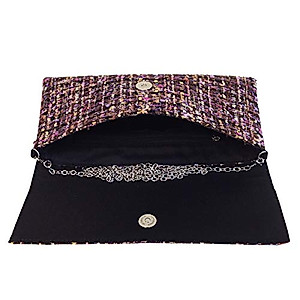 JNB Weaved Fabric Flat Clutch, Lavender