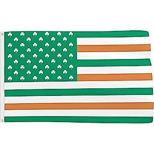 Probsin St Patricks Day Decorations Flag 3x5 Ft Banner Double Printed Irish Flag Holiday Shamrocks Clover Party Supplies Yard Signs Home Decor Funny Hanging Green Poster Welcome Photo Backdrop with Brass Grommets for Indoor Outdoor Garden Lawn Garage Hous