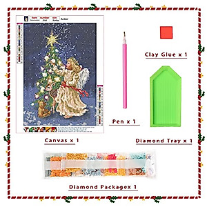 antor Diamond Painting Kits for Adults DIY 5D Diamond Art Christmas Tree Deer Girl Picture Full Drill Rhinestone Stocking Stuffers Christmas Gift for Women Kids Grils Home Wall Decor 12x16 inch