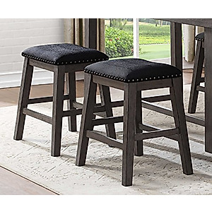 Homelegance Timbre Counter Height Saddle Stool (2 Pack), Gray