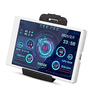 Yunseity 3.5in Computer Temp Monitor, USB Mini Screen AIDA64 PC CPU Data Monitor, PC Temperature Display, PC Sensor Panel for PC Computer Case Secondary Screen (White)