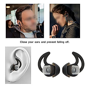 Micro Traders 3 Pairs Replacement Earbuds Ear Tips Silicone in Earphones Noise Isolation Compatible with Bo-se QC20 QC20i SoundSport SIE2i IE2 IE3 Black S M L