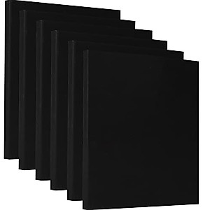 Gredak Black Canvases for Painting, 12x16 Inch 6-Pack Blank Black Canvas, 100% Cotton Stretched Canvas, Paint Supplies for Adult, Perfect Art Supplies for Acrylics and Oil Paints