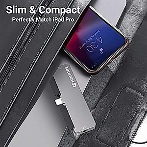 iPad Pro USB C Hub, HOGORE 7 in 1 USB C Multiport Adapter for iPad Pro 12.9 11 2020 2021 with 4K HDMI,PD Charging,SD/TF Reader,USB3.0,Audio Jack, iPad Air 5/4, iPad Mini 6, iPad Pro Accessories