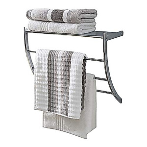 Organize It All Neu Home Curved Towel with Shelf Metallic 1747W