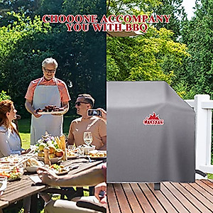 Chooone 58 Inch Grill Cover, Heavy Duty Waterproof Barbecue Gas Grill Cover, Windproof, UV and Fade Resistant, 600D BBQ Grill Cover for Weber Brinkman Char-Broil and More, Grey Cover