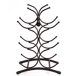 SCDGRW Wine Racks Countertop, 9 Bottles Wine Holder for Wine Storage, Small Wine Rack, Modern Black Metal Wine Holder Stands, Wine Storage for Pantry, Bar, Cabinet, No Assembly Required