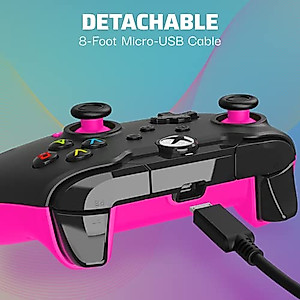 PDP Wired Xbox Game Controller - Xbox Series X|S/Xbox One, Dual Vibration Gamepad, App Supported - Fuse Black/Pink (Amazon Exclusive)