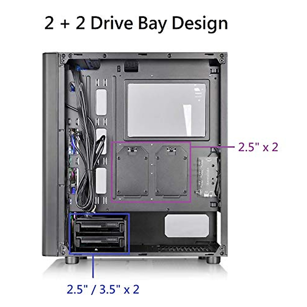 Thermaltake V250 Motherboard Sync ARGB ATX Mid-Tower Chassis with 3 120mm 5V Addressable RGB Fan + 1 Black 120mm Rear Fan Pre-Installed CA-1Q5-00M1WN-00