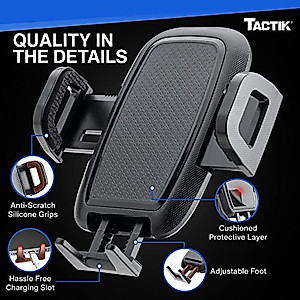 TACTIK Cup Holder Phone Mount Car Phone Holder Mount - Cell Phone Holder Car Adjustable 360° Rotation - Universal iPhone Holder for Car - Compatible with iPhone, Samsung Android, Google, Moto & More
