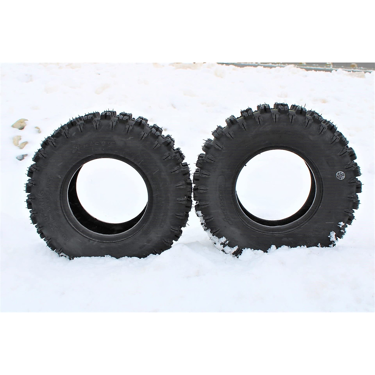 Antego Tire & Wheel - Set of Two 13/4.10-6 Non-Directional 2 Ply Snowblower Tires | Tubeless | ATW-053 | Fits Rim Size: 6x3.25 | Excellent Traction