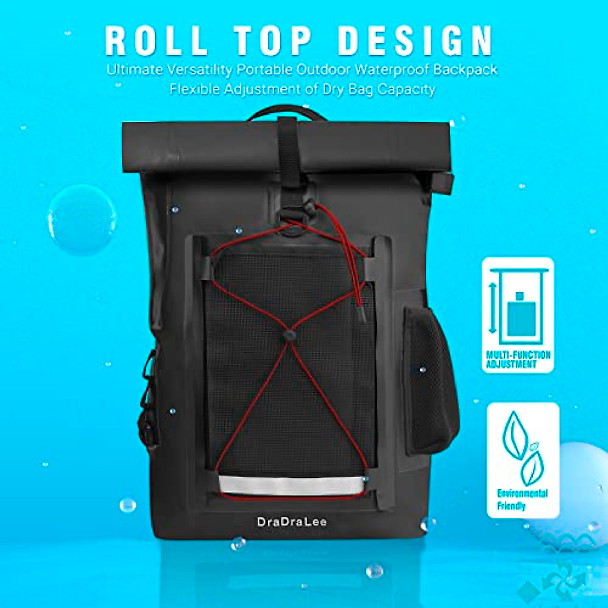 DraDraLee Waterproof Dry Bag Backpack, Floating Waterproof Bag Boating, Kayak Dry Bag Waterproof Backpack 30L
