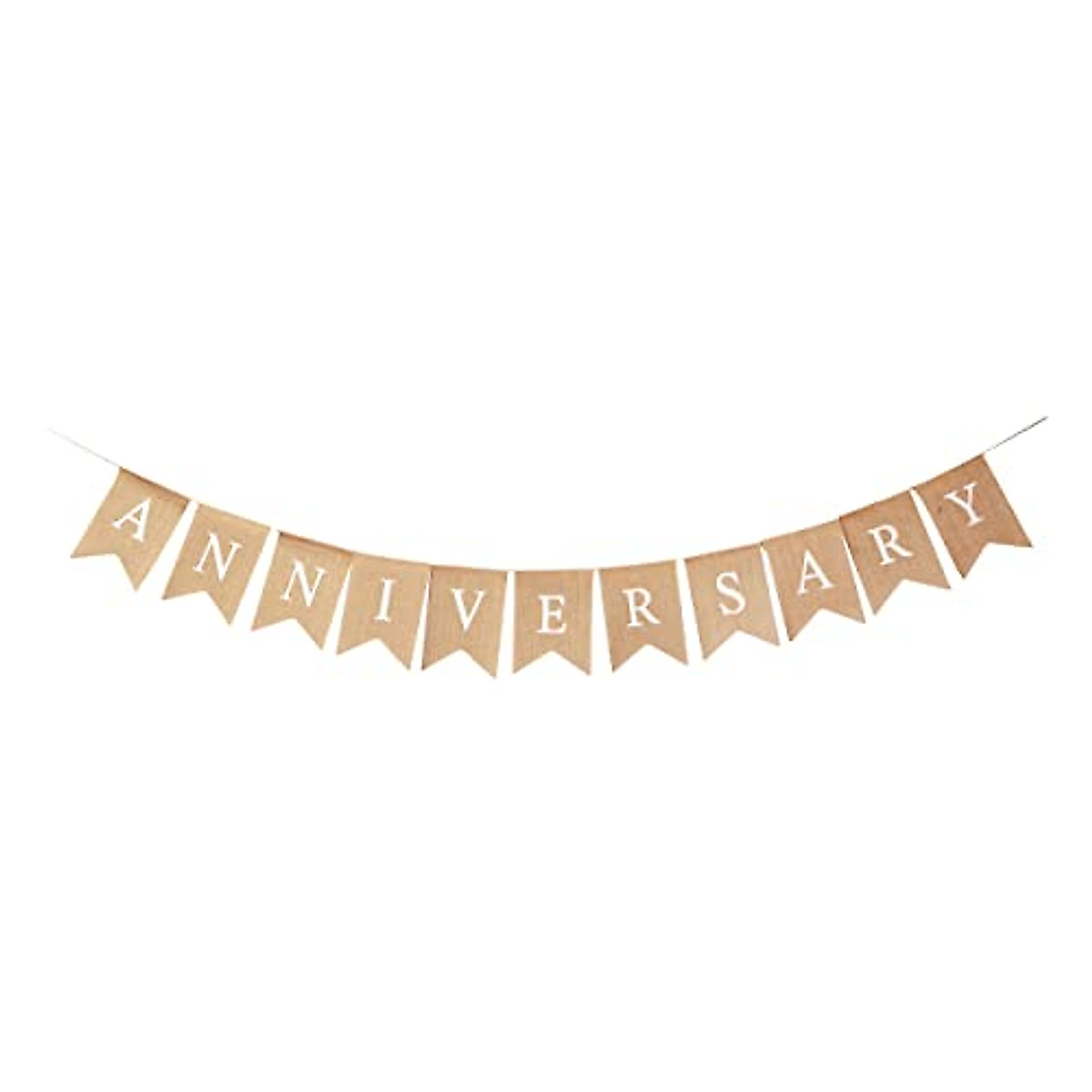 Mandala Crafts Happy Anniversary Banner Burlap Garland - Happy Wedding Anniversary Banner - Happy Anniversary Decorations for Party