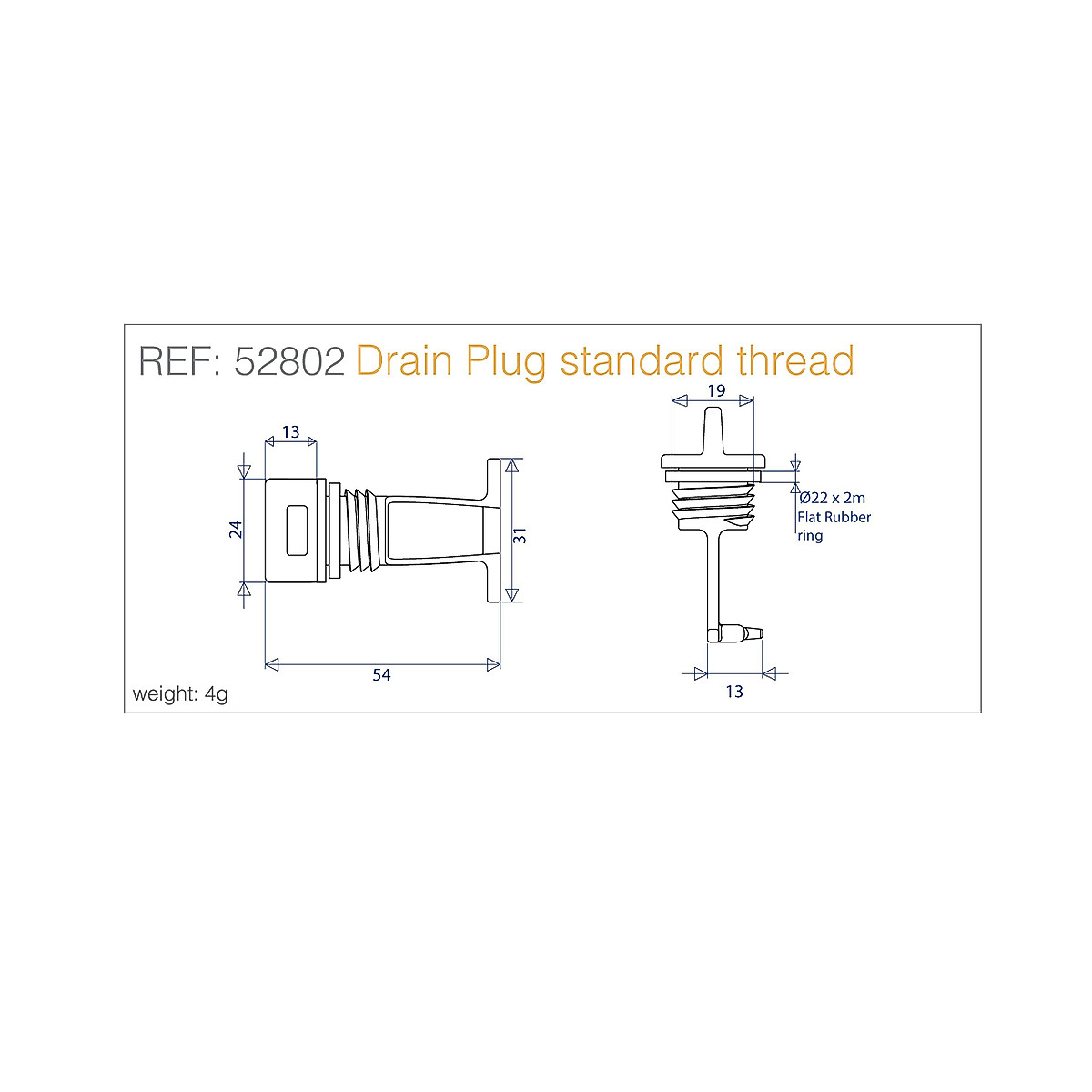 H2o Kayaks - Kayak Gear Universal Kayak Direct Drain Plug