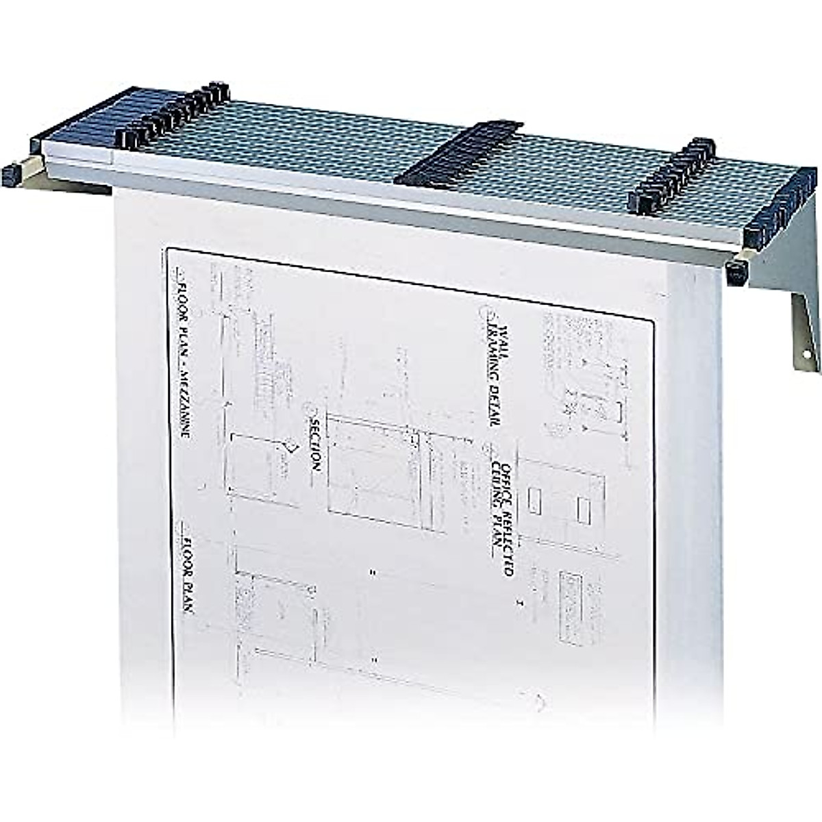 Safco 5030 Sheet File Drop/Lift Wall Rack 12 Hanging Clamps 43 3/4 X 11 1/2 X 7 3/4 Sand