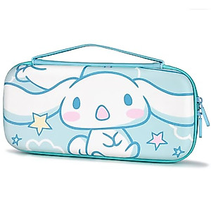 TIKOdirect Carrying Case for Nintendo Switch & OLED Mode, Cute Portable Travel Bag with 10 Game Card Slots Inner Storage Bag for Nintendo Switch Console Joy-Con & Accessories, Blue