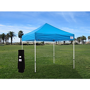 Impact 10' x 10' Pop Up Canopy Tent with Sidewalls, Commercial Grade Steel Frame, Includes 4 Sidewalls, Weight Bags and Rollerbag, Royal Blue