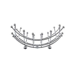 Leoyoubei 8" Fruit Bowls for Kitchen Counter,Towels Basket or Napkin Holder,Countertop Centerpiece Fruit Basket Holder, Perfect for Kitchen Counter Vegetables,Bread- Silver