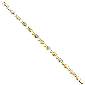 14k REAL Two Tone Gold Stampato Bracelet - 7.25"