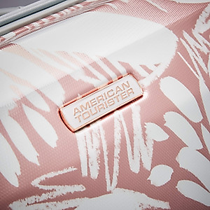 American Tourister Moonlight Hardside Expandable Luggage with Spinner Wheels, Ascending Gardens Rose Gold, Carry-On 21-Inch