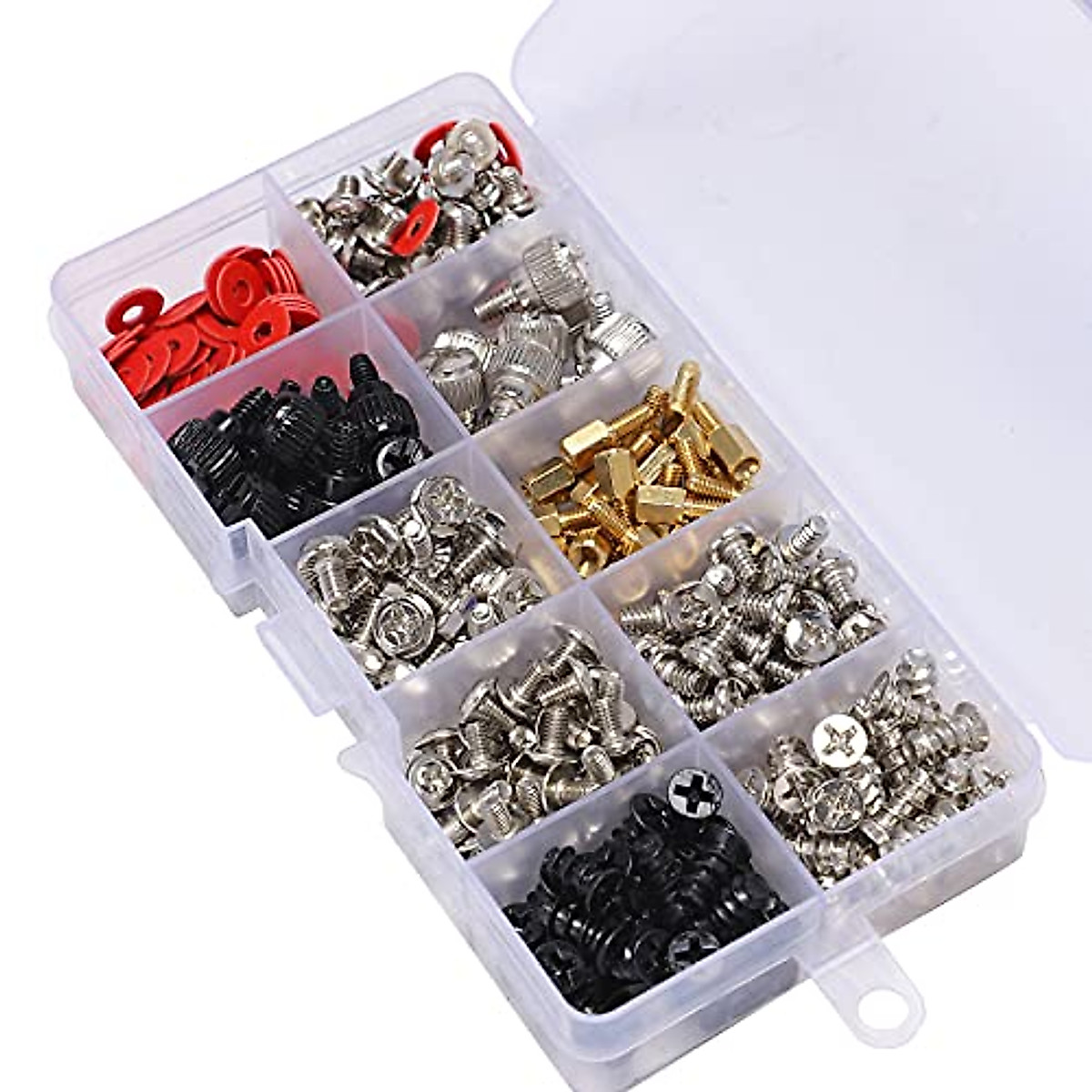 YHJIC 360PCS Personal Computer Screw,Pc Case Screws, Standoffs for Hard Drive Pc Case Fan Graphic