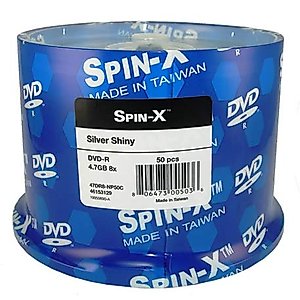 Spin-X 500 8X DVD-R 4.7GB Shiny Silver