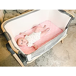 Bassinet Bed Sheets – Premium Bassinet Fitted Sheets for Halo, Mika Micky, Maxi COSI & Others - 4 Pack – 100% Jersey Knit - Bassinet Bedding for Standard Size Oval or Halo Bassinet Pads for Girls