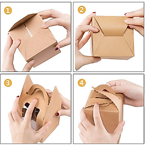 NPLUX Cupcake Boxes,60pcs Single Cupcake Carrier with Window Inserts for Bakery Wrapping(Brown)