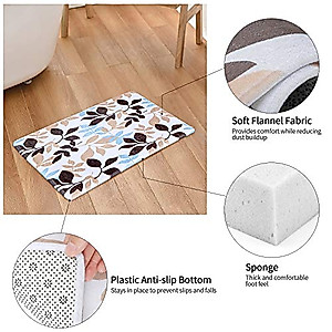 ESSORT Bathroom Rugs Set of 3 Ultra Soft Bath Mat Set Non Slip and Absorbent Shower Rugs for Bathroom, 3 Piece Mat, Perfect Plush Carpet for Tub, Shower, Bath Room, Machine Washable (Leaves)