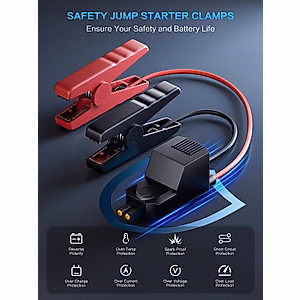 LATIT 2000A Peak Car Jump Starter, 20000mAh 12V Booster Pack Jump Starter for Up to 7.5L Gas/6.5L Diesel Engine, Powerful Jump Starter Battery Pack with Smart Jumper Cable, LED Light and LCD Display