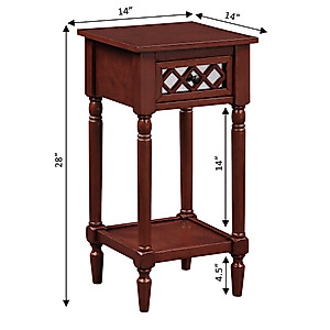 Convenience Concepts French Country Khloe Deluxe 1 Drawer Accent Table with Shelf, Blue