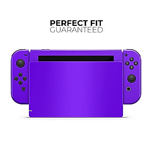 Design Skinz - Compatible with Nintendo Switch OLED Console Bundle - Skin Decal Protective Scratch-Resistant Removable Vinyl Wrap Cover - Solid Purple
