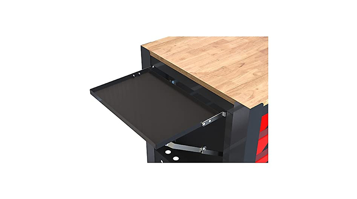 Heavy-Duty 36" Rolling Tool Cart with Wooden Top