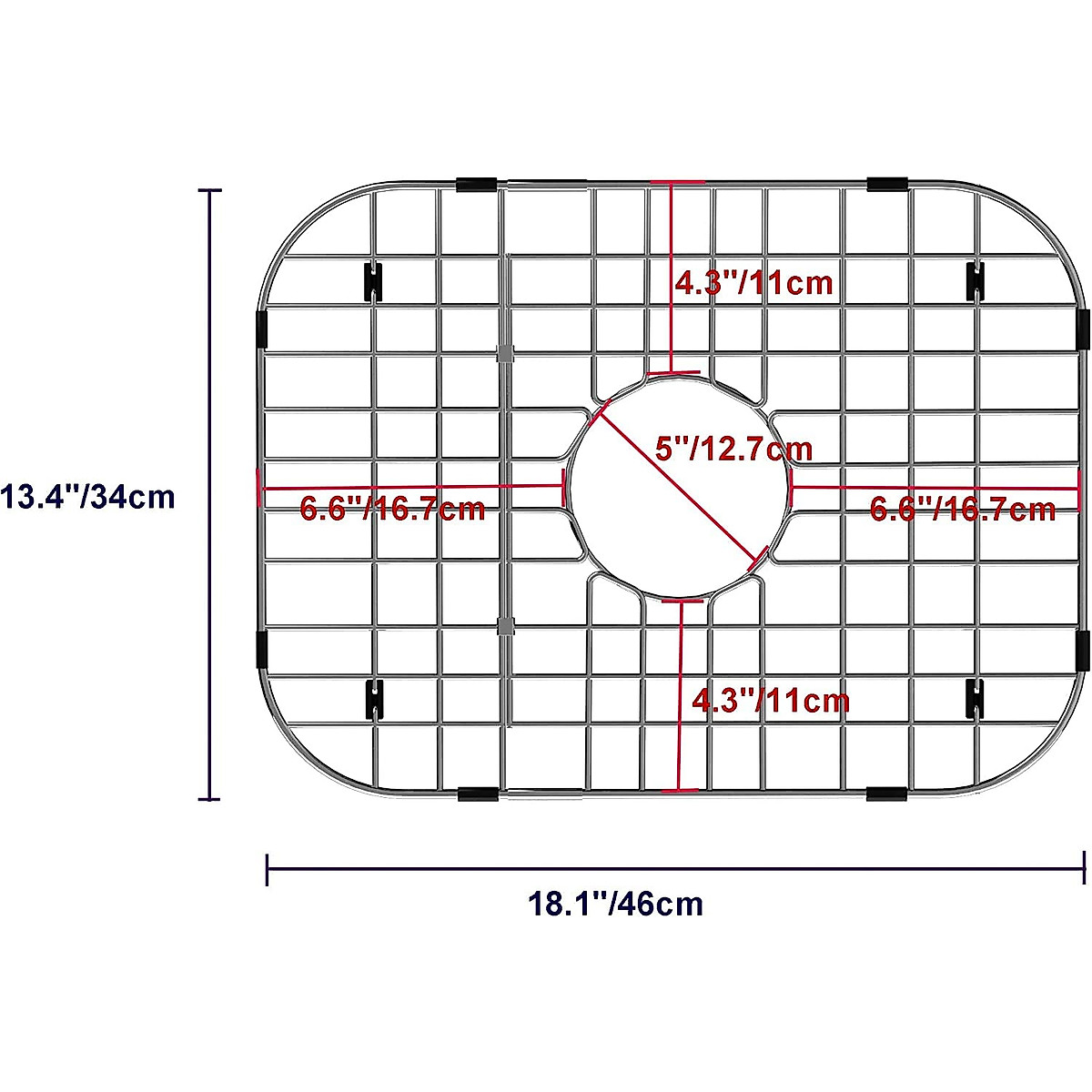 Expandable Dish Drying Rack Over The Sink Dish Drainer Dish Rack in Sink Kitchen Sink Grate Sink Protector for Kitchen Sink, Stainless Steel