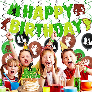 Birthday Decorations Happy Birthday Banner Cake Topper Cupcake Picks Crossing Balloons Wristbands Hanging Swirls Bday Party Supplies 69 PCS