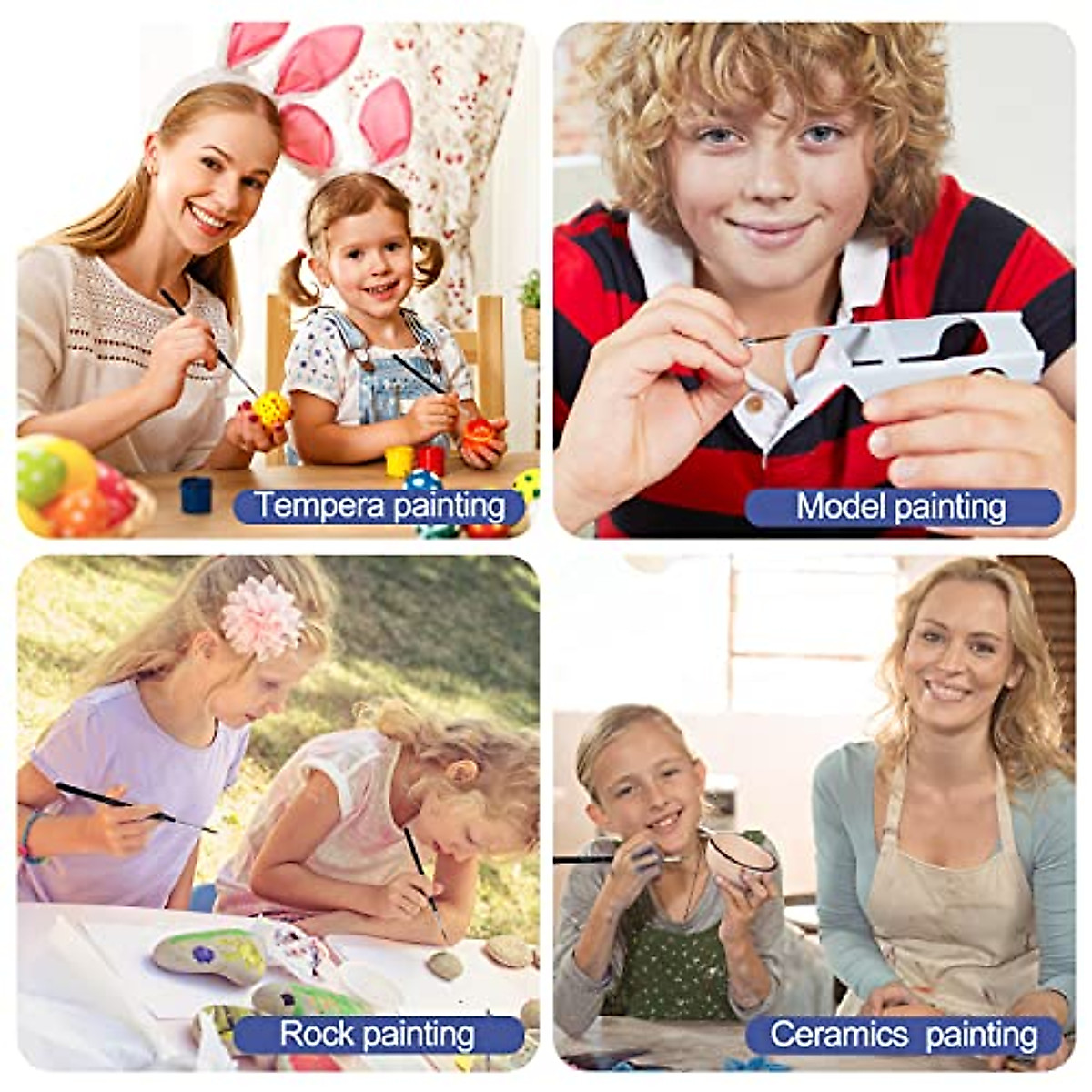 10Pack Detail Paint Brush Set - Premium Miniature Paint Brushes, Fine Detial Paint Brushes for Warhammer 40k Miniature Figures, Fine Detailing by OYAOL