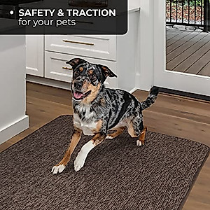 House, Home and More Skid-Resistant Carpet Indoor Area Rug Floor Mat - Pebble Gray - 3 Feet X 3 Feet