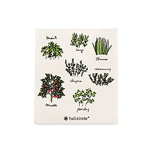 Full Circle Zero Waste Sponge Cloth – Absorbent Swedish Dishcloth – Reusable Kitchen Cloth Wipes Dishes & Surfaces - Biodegradable & Compostable Cotton/Cellulose Sponge Cloth