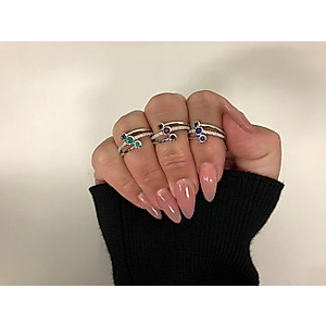 10K White Gold 1/5 CTTW Triple Lab Grown Ruby & 1/10 CTTW Genuine Diamond Art Deco Ring (H-I Color, I1-I2 Clarity) - Size 7