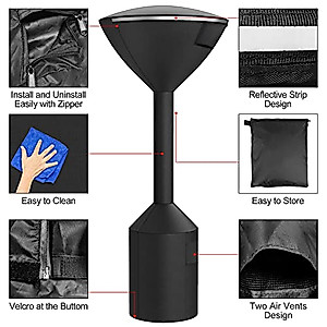 BLIKA Standup Patio Heater Cover,600D Heavy Duty Waterproof Heater Cover for Outdoor Heater-34"x18.5"x95",Black