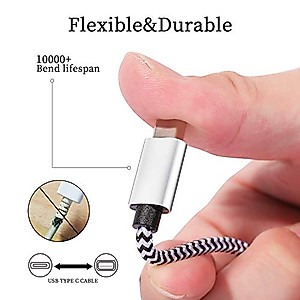 QQLIKE USB Type c Cable, 5 Pack (6FT) Nylon Braided USB C Cable 3A Fast Charging Cord for Samsung Galaxy S9 S8 Note 9 Note 8 Galaxy Note 20 10 S21 S20 S10 Plus C Cord Type C Cable