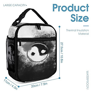 MINBHEBYUD Abstract Yin Yang Lunch Bag for Men Women Adults, Insulated Lunch Bags for Office Work, Reusable Portable Lunch Bag
