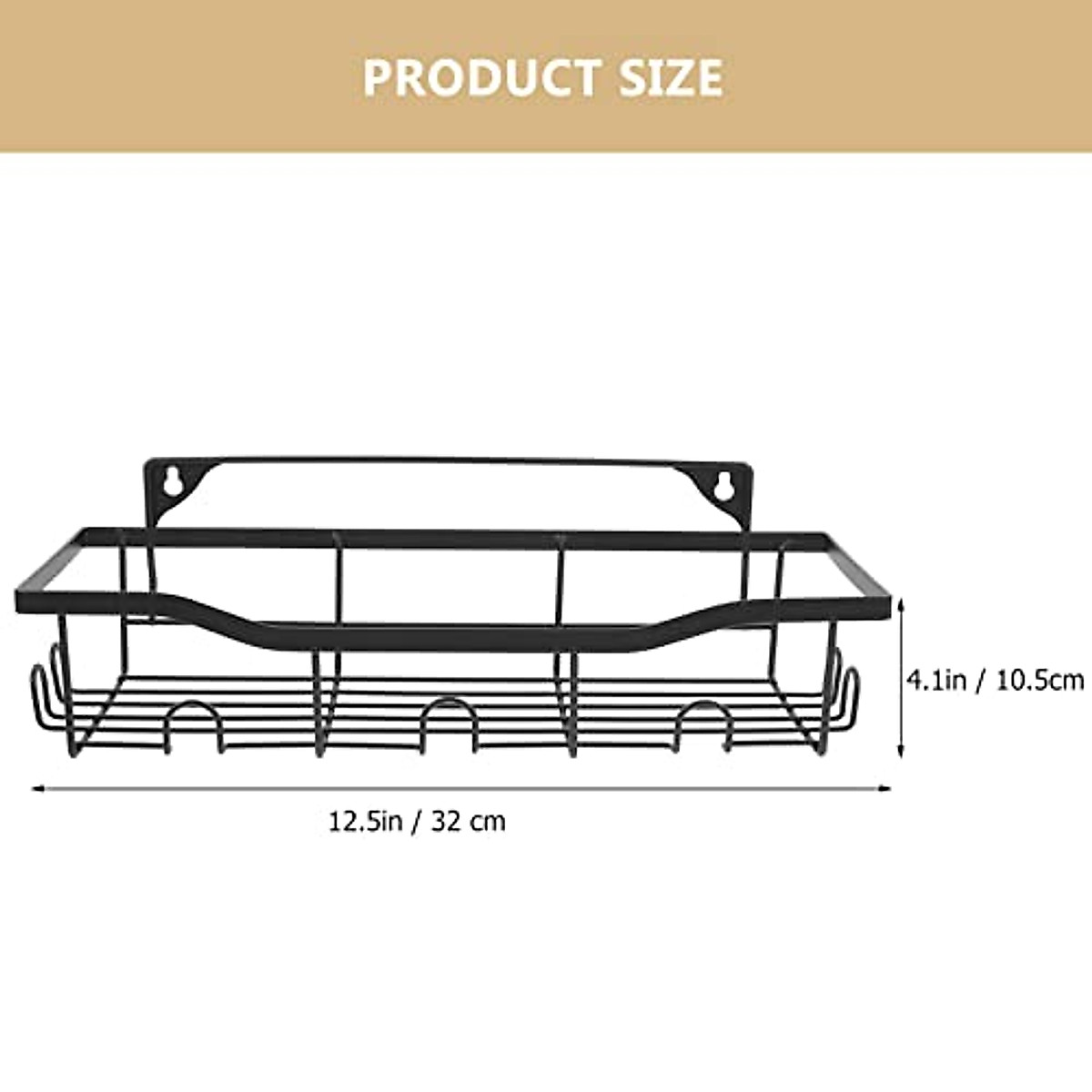 Zerodeko 5pcs Wall Mounted Wire Rack Produce Baskets with Hooks Soap Dish Kitchen Spices Rack Bathroom Organizer Shower Caddy Home Storage Accessories for Bathroom Kitchen Sink