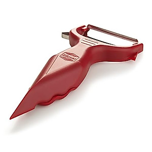 Börner Vegetable Peeler (6-in-1) • Garnishing Peeler with Grater • Multifunctional Peeler for Fruits & Vegetables • Fruit Peeler, Universal Peeler, Potato Peeler • Color: Red