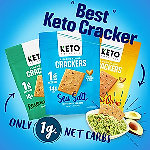 Keto Almond Flour Crackers Variety Pack - Gluten Free, Low Carb, No Sugar