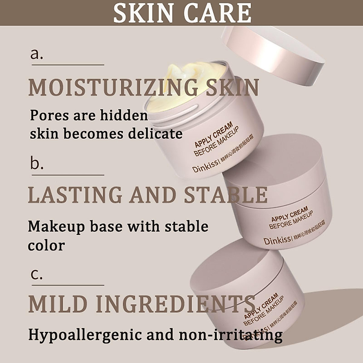 Power Grip Moisturizing Primer,Primer Foundation Base Face Makeup Smoothing Firming Skin Hydrating Moisturizing Hiding Pores Natural Gentle Ingredients
