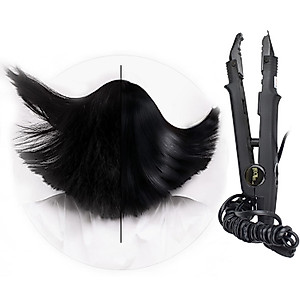 niceeshop(TM) US Plug Professional Hair Extensions Tool Fusion Heat Iron Connector Wand Melting Tool-Black